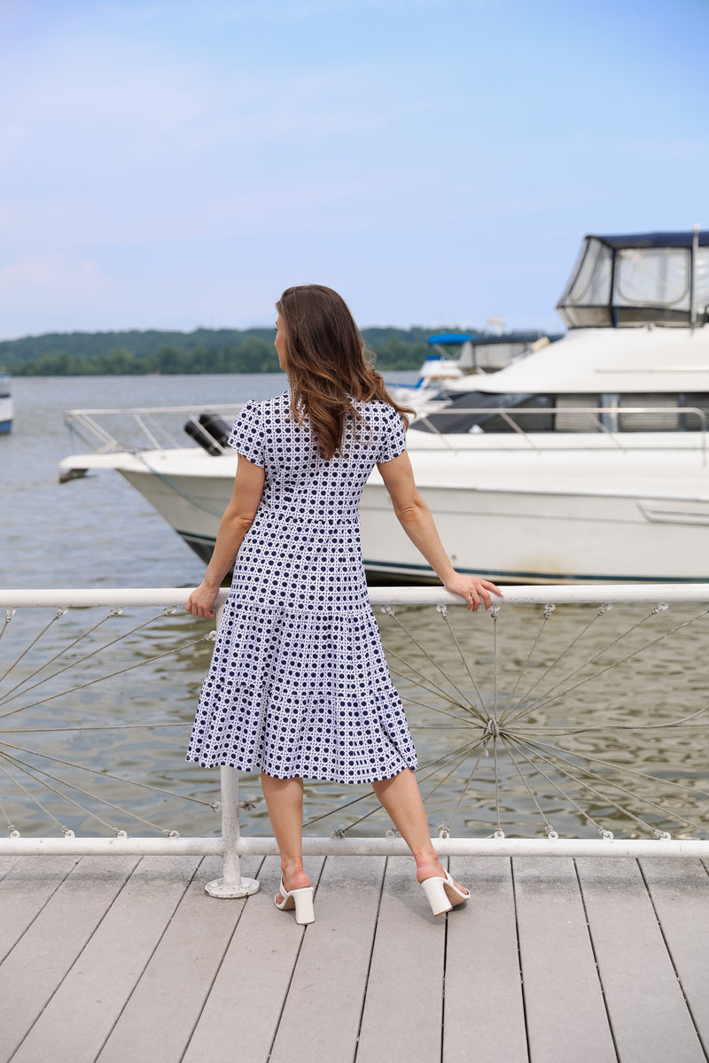 Jude Connally Libby Dress - Petite Rattan Navy – THE LUCKY KNOT