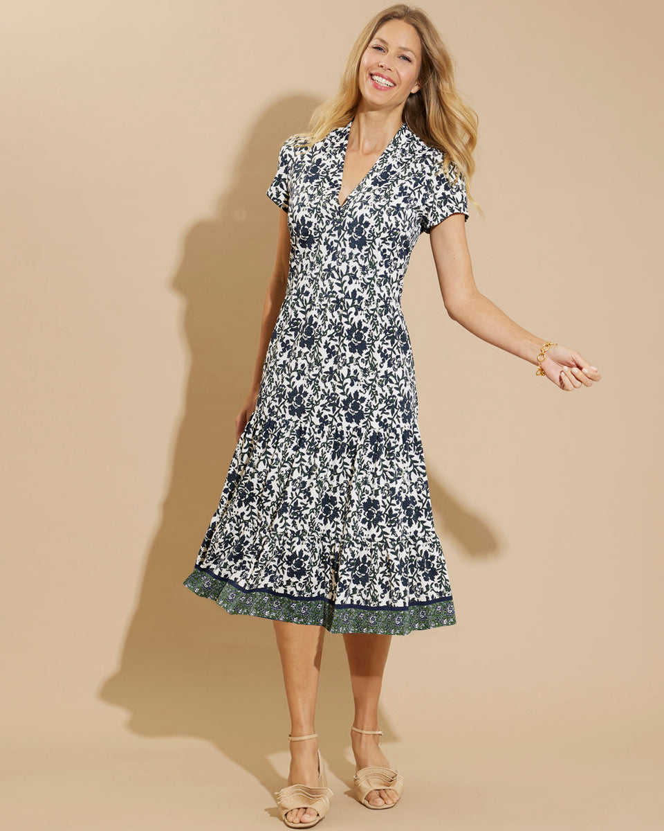 Jude Connally Libby Dress - Floral Border Cream Navy - Sale – THE LUCKY ...