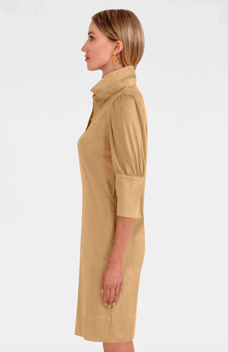 Gretchen Scott Swagger Dress - Ultra Suede - Khaki – THE LUCKY KNOT