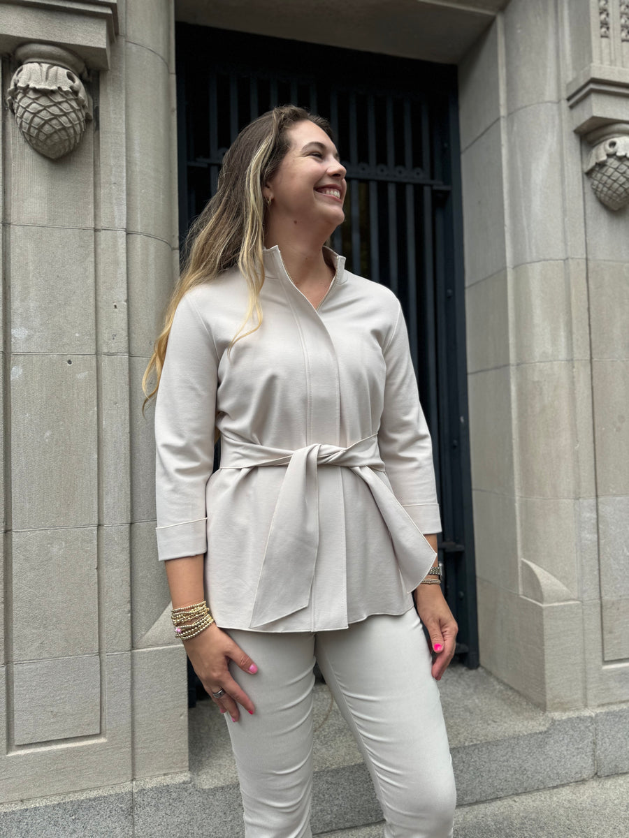 Renuar Tie Front Jacket - Oyster – THE LUCKY KNOT