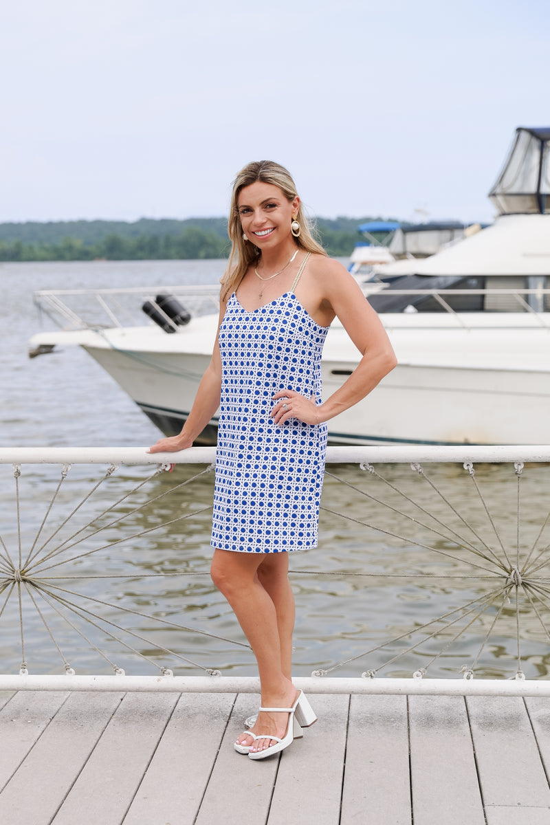 Jude Connally Bailey Dress - Petite Rattan Cobalt – THE LUCKY KNOT