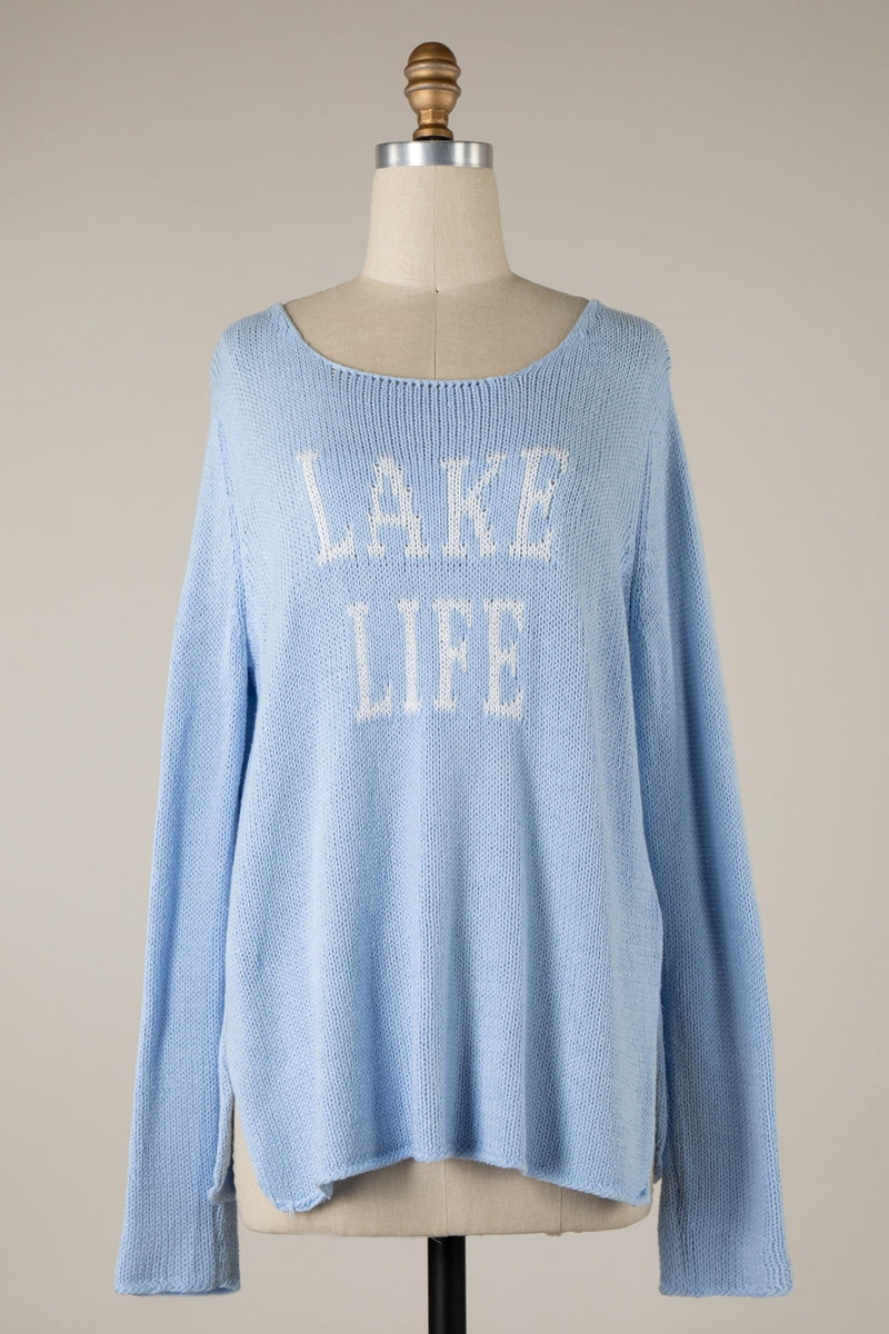 Lake Life Sweater - Beach Sky – THE LUCKY KNOT