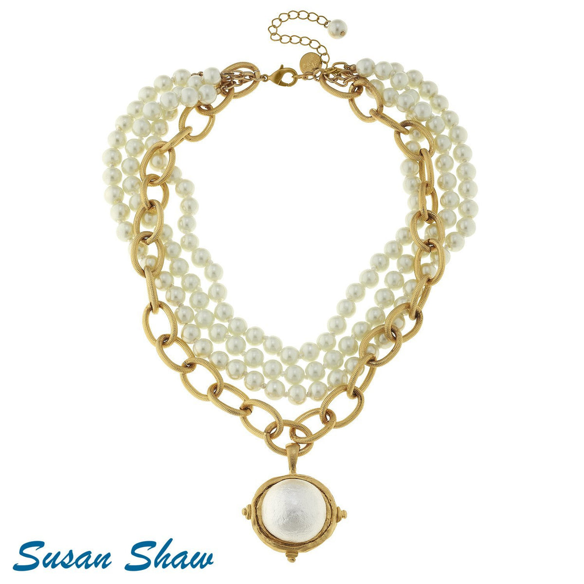 Susan Shaw Cotton Pearl Cab Multi-Strand Pearl Necklace | Jewelry – THE ...